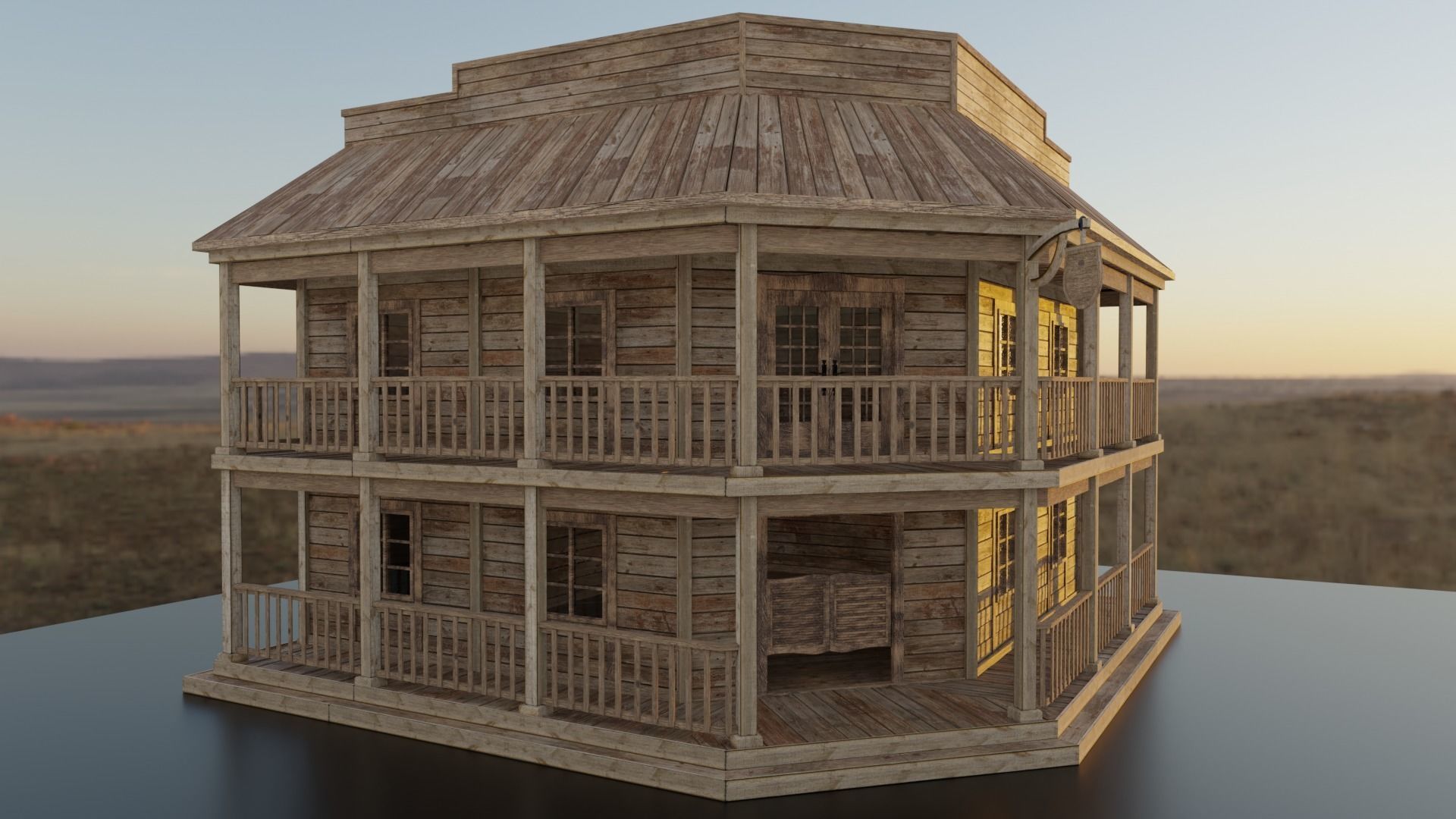 3D model Western Saloon VR / AR / low-poly | CGTrader