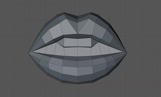low poly lips mouth in polygons 3D model 3D printable | CGTrader