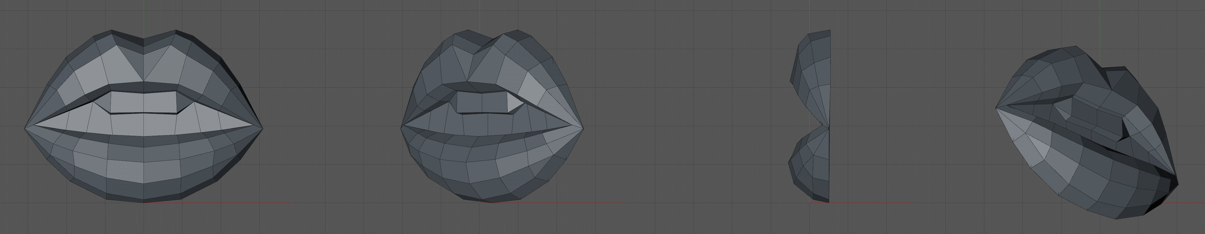 low poly lips mouth in polygons 3D model 3D printable | CGTrader