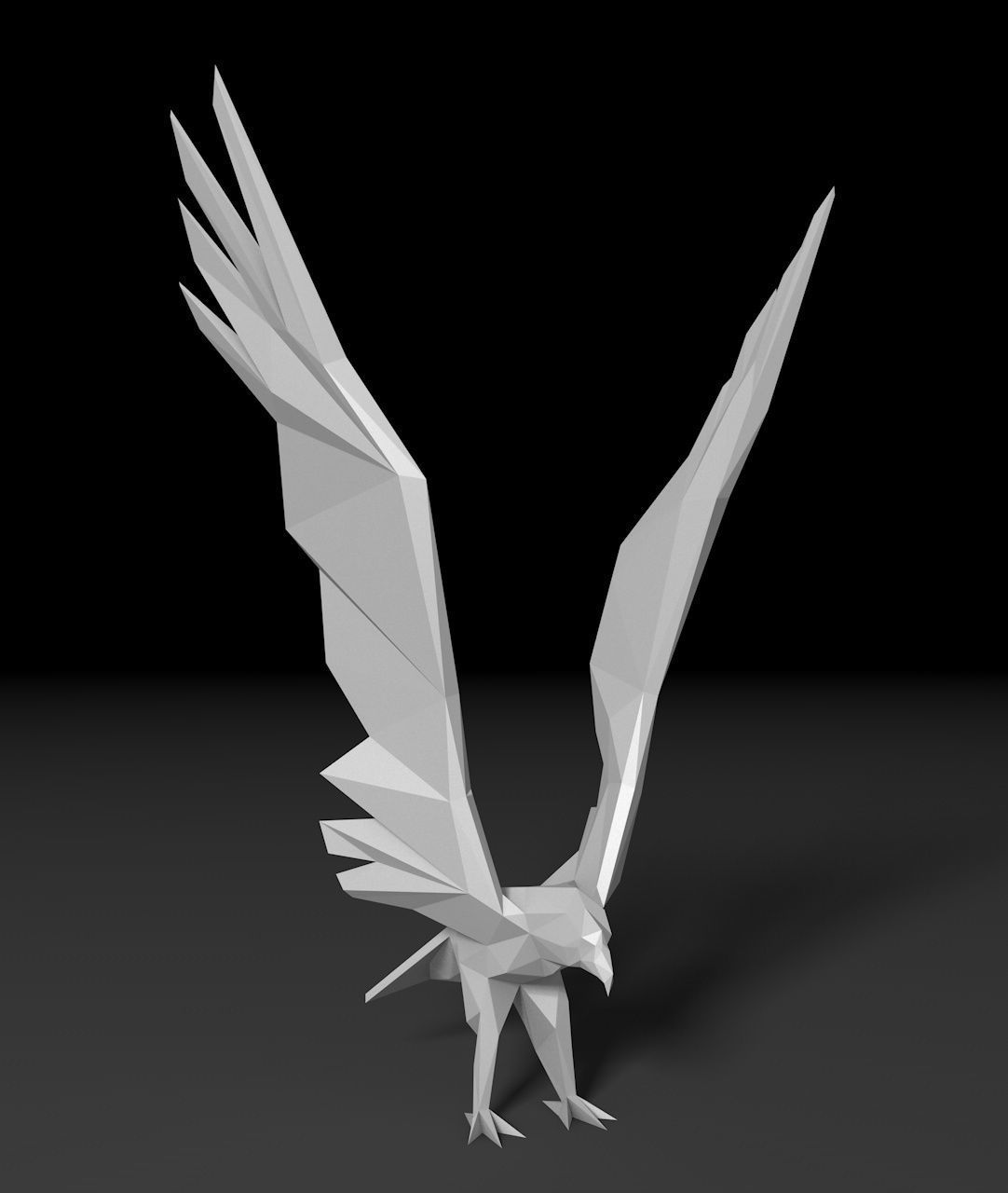 Low-poly eagle origami 3D model 3D printable | CGTrader