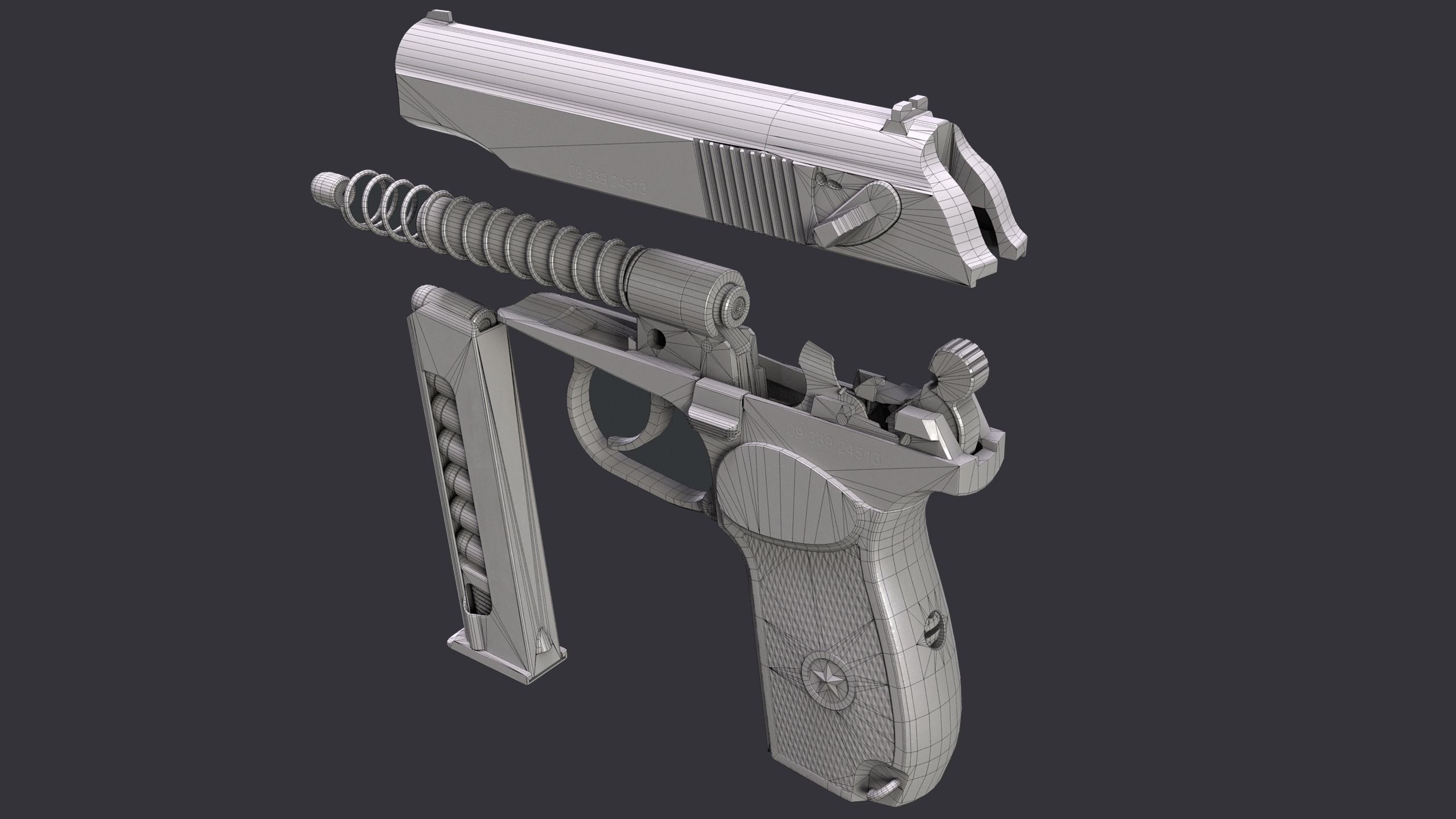 3D model Makarov gun disassemble VR / AR / low-poly | CGTrader
