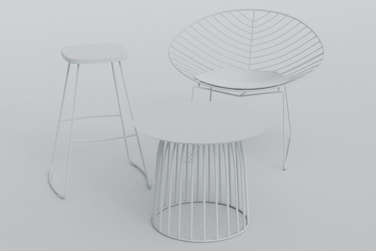 Wireframe furniture set 3D model | CGTrader