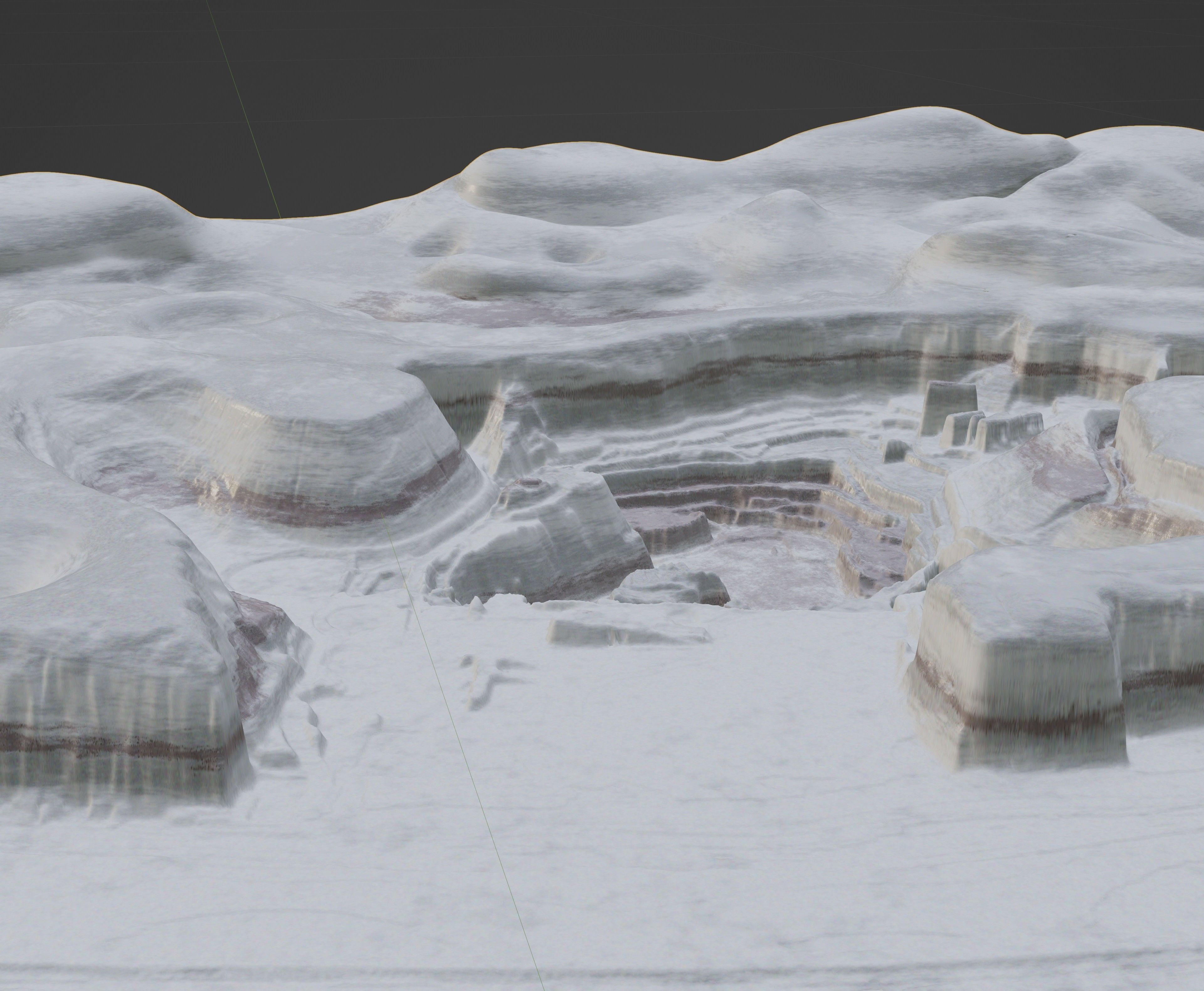 Moon open pit mining quarry 3D model | CGTrader