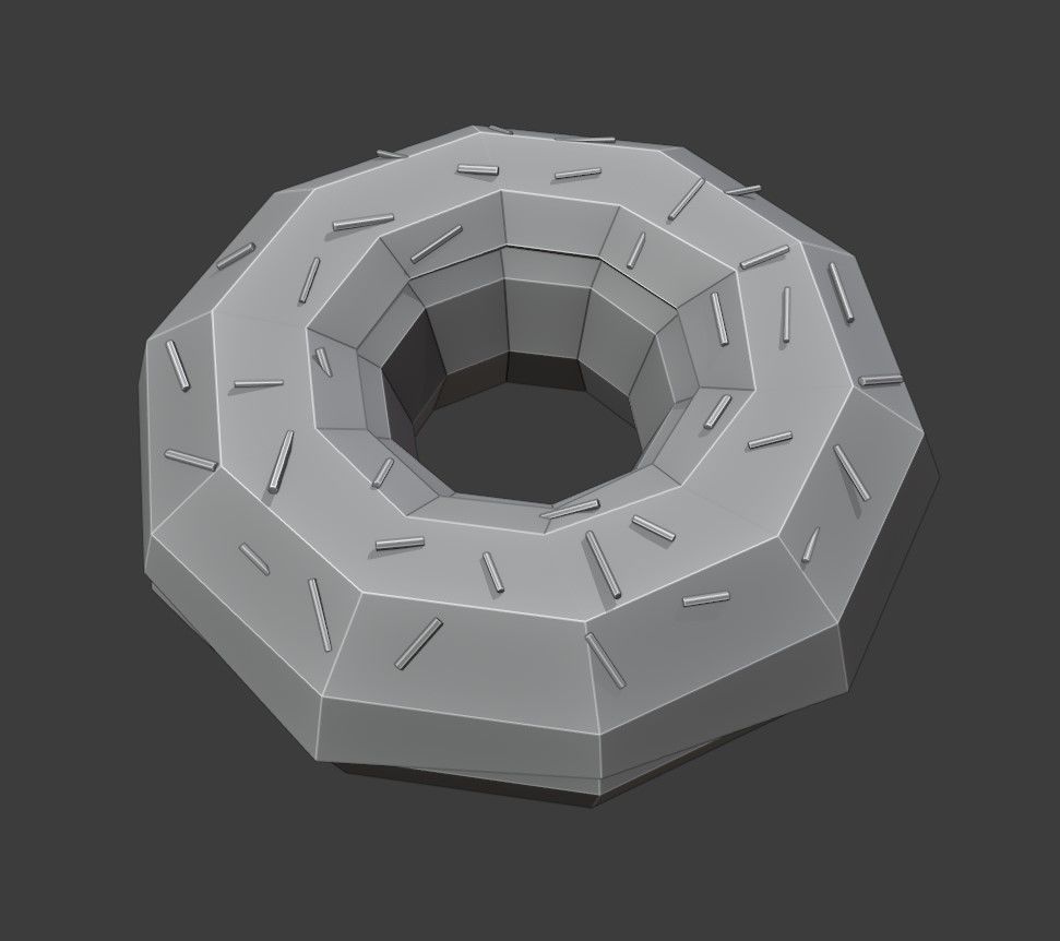 3D model Donut Low Poly with sprinkles VR / AR / low-poly | CGTrader
