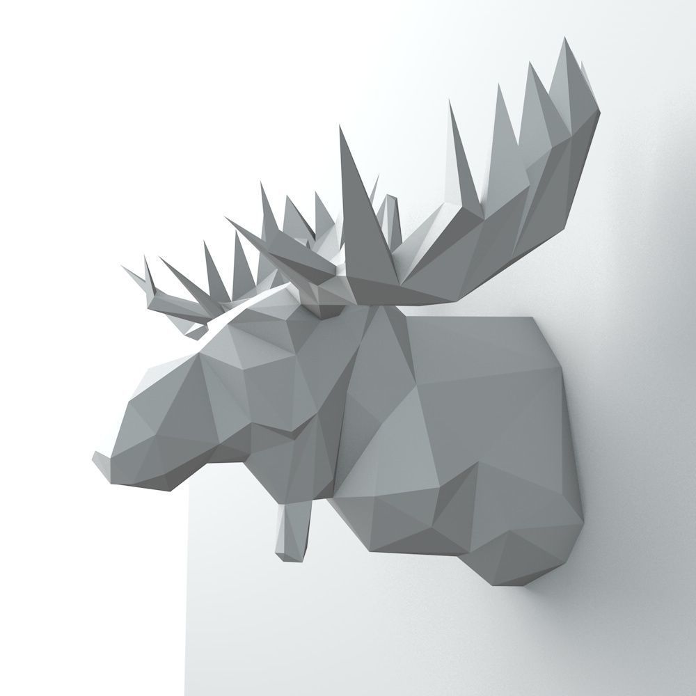 Head moose 3D model 3D printable | CGTrader