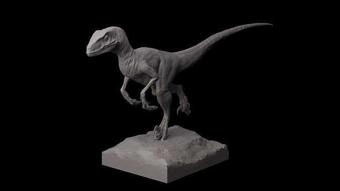 Walking Jurassic Park raptor Statue 3D model 3D printable | CGTrader