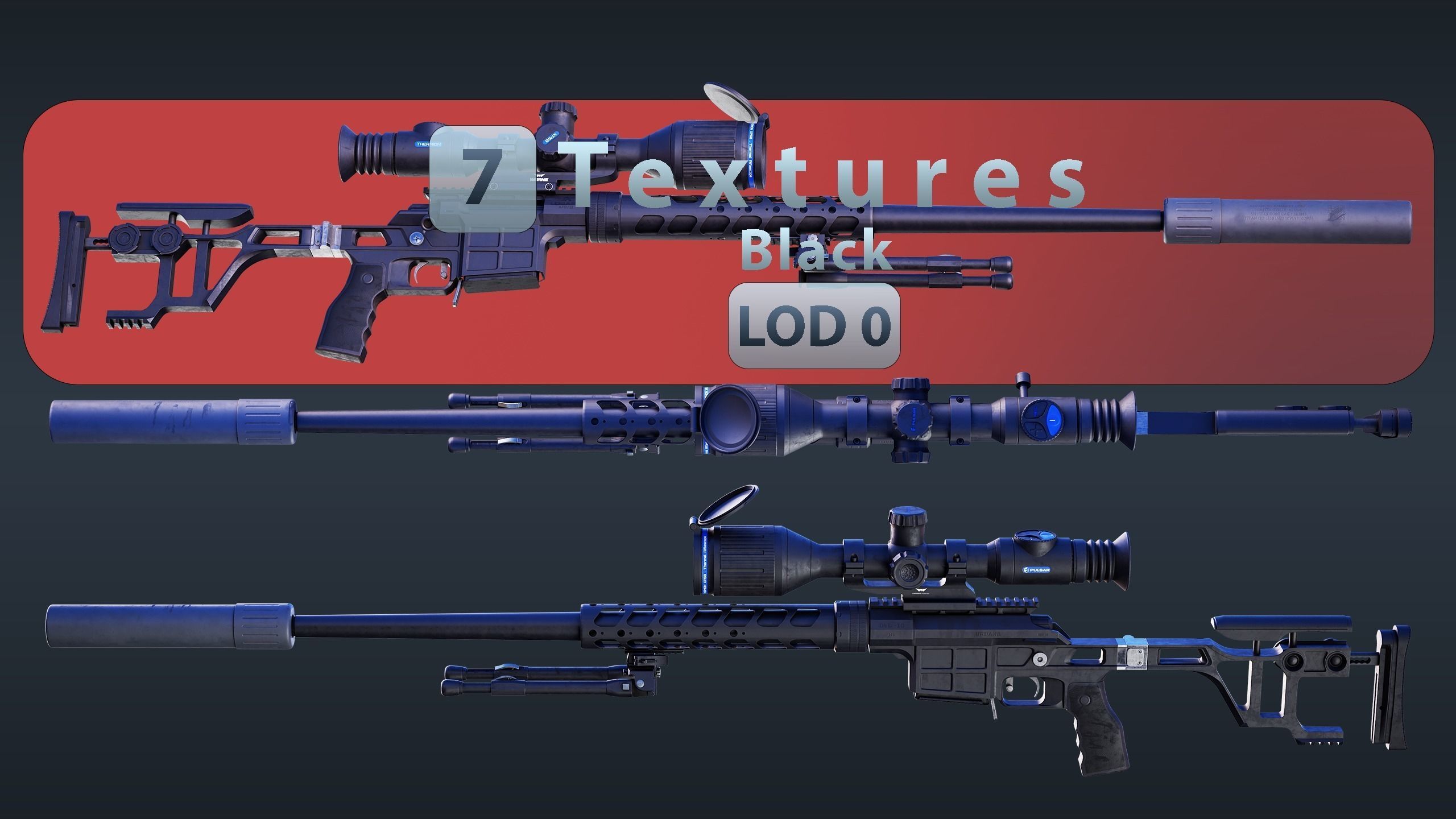 3D model Sniper Rifle DVL-10-M2-Urbana - 5 Attachments - Vol - 00 VR ...