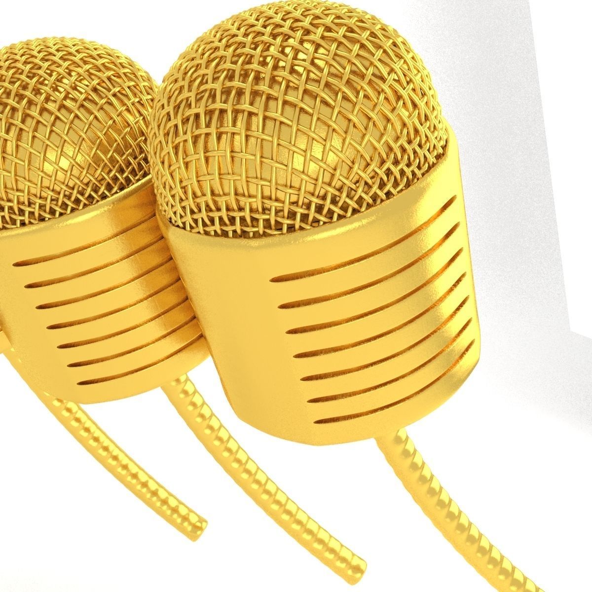 microphone gold 3D model | CGTrader