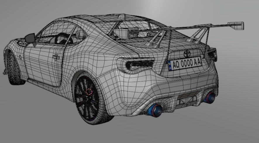 Toyota gt86 with tuning 3D model animated rigged | CGTrader