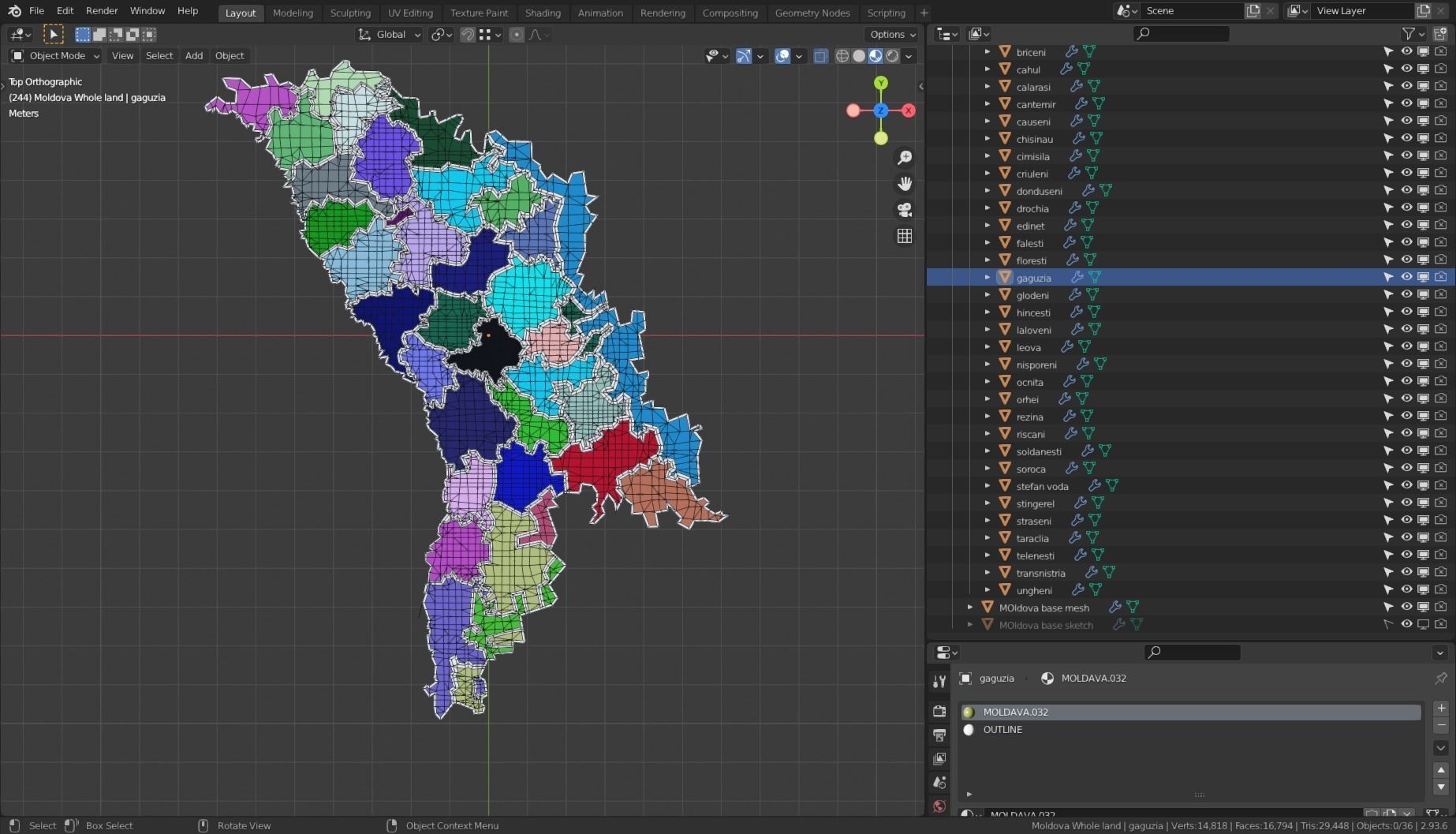 3D model MOLDOVA POLITICAL MAP LAYOUT VR / AR / low-poly | CGTrader