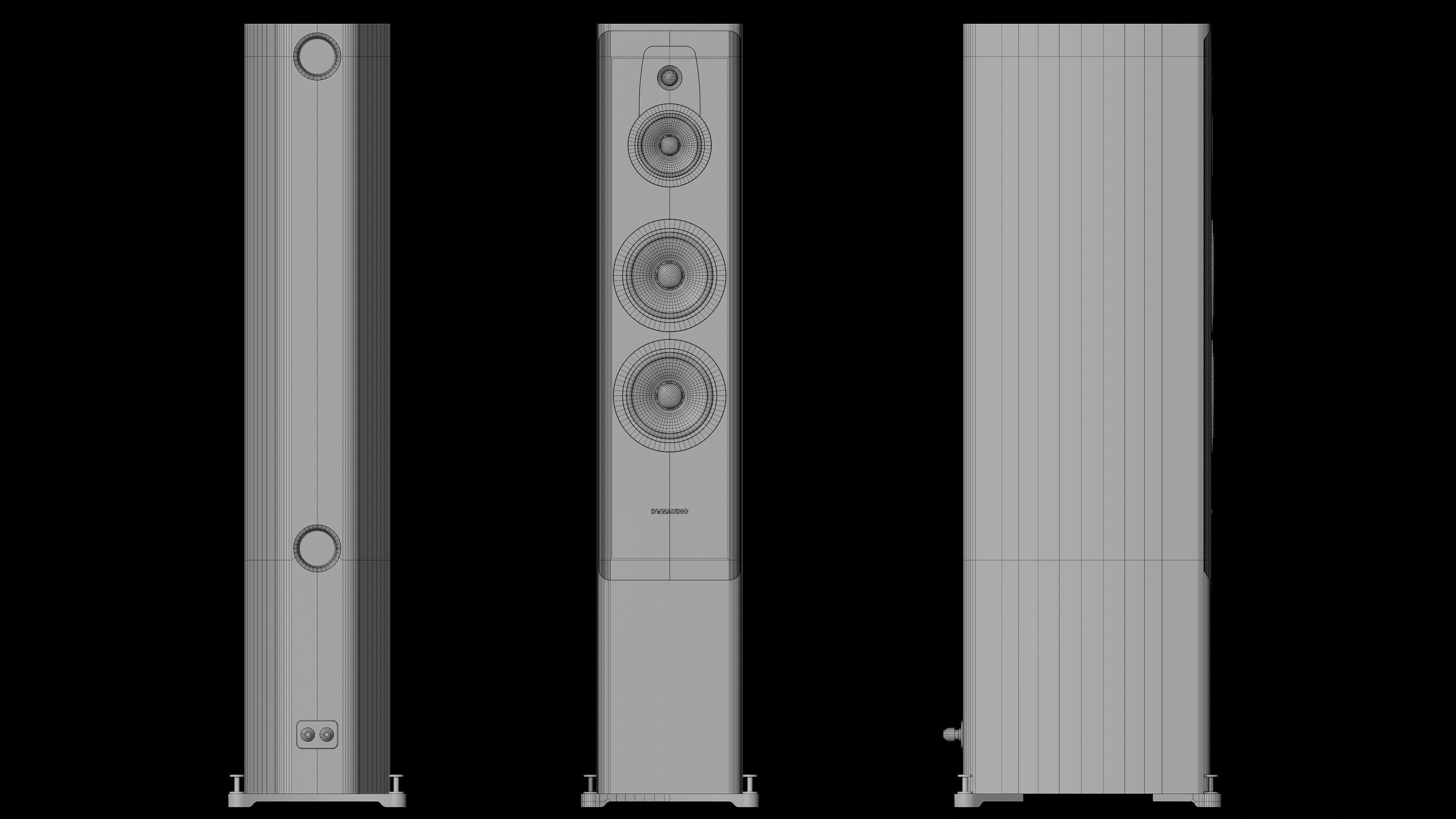 Dynaudio speakers and power amplifier 3D model | CGTrader
