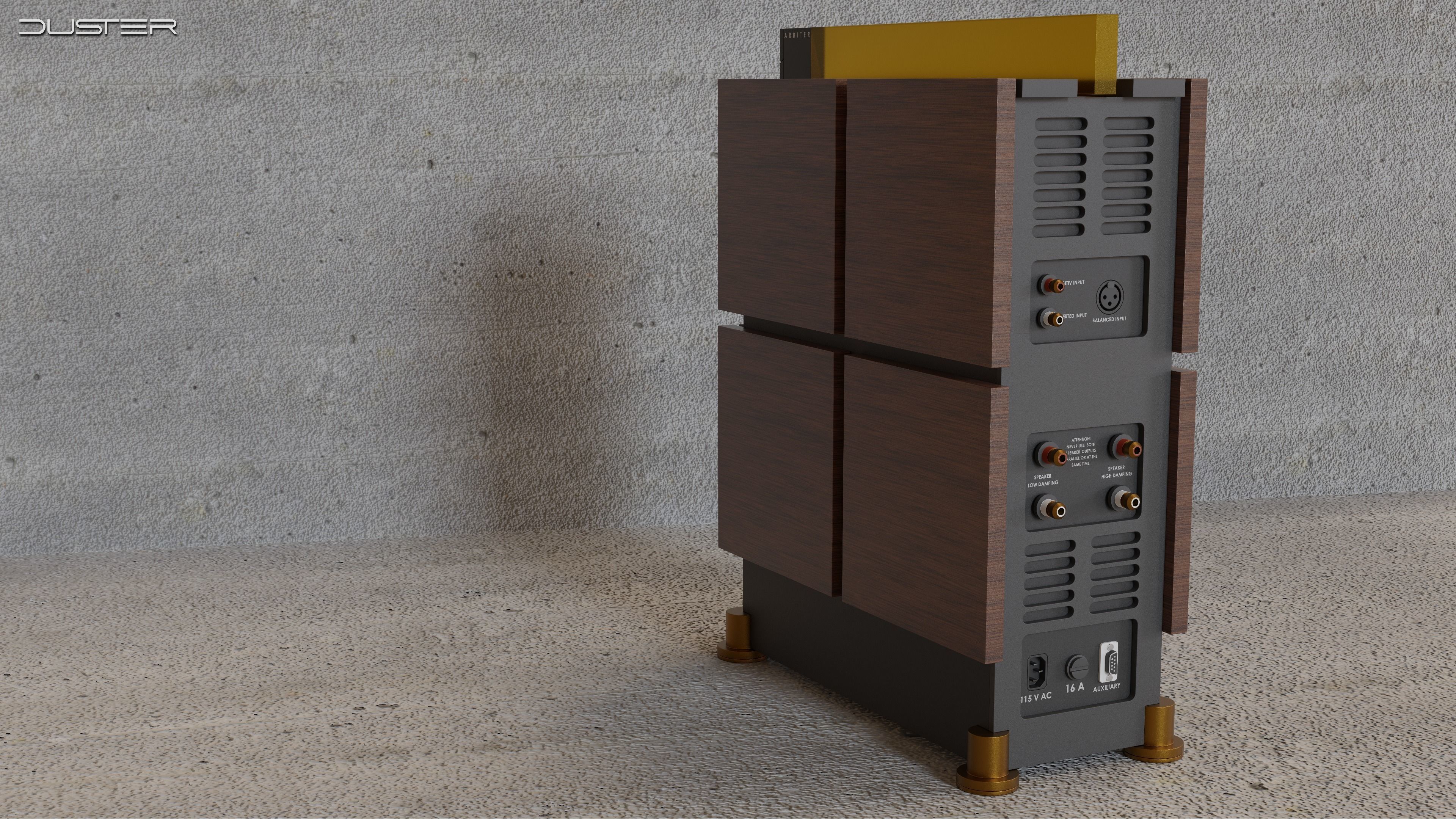 Dynaudio speakers and power amplifier 3D model | CGTrader