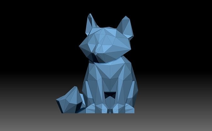 Low poly fox 3D model 3D printable | CGTrader