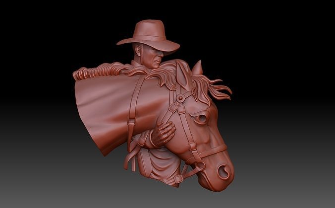 Cowboy and horse 3D model 3D printable | CGTrader