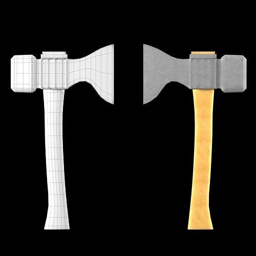 low poly axe hammer and free VR / AR / low-poly 3D model | CGTrader
