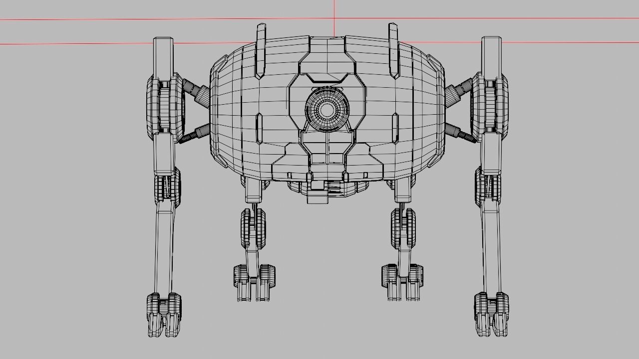 4Leg bot Rigged 3D model rigged | CGTrader