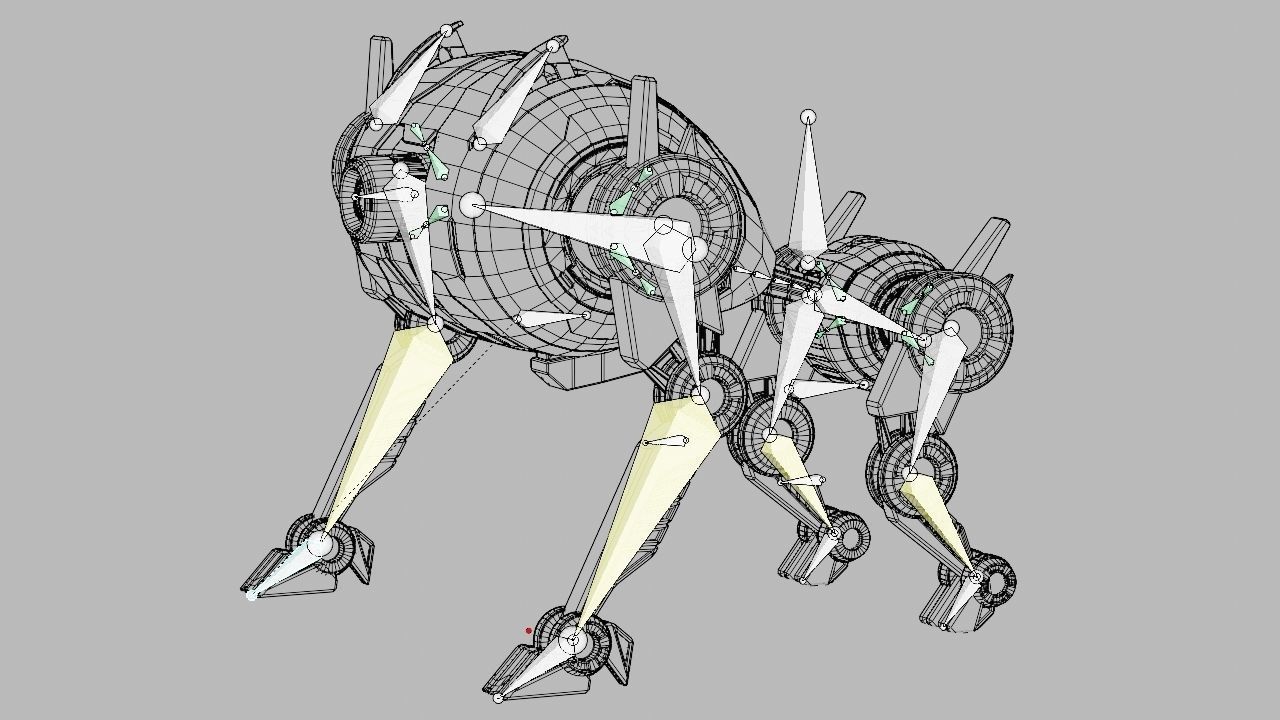 4Leg bot Rigged 3D model rigged | CGTrader