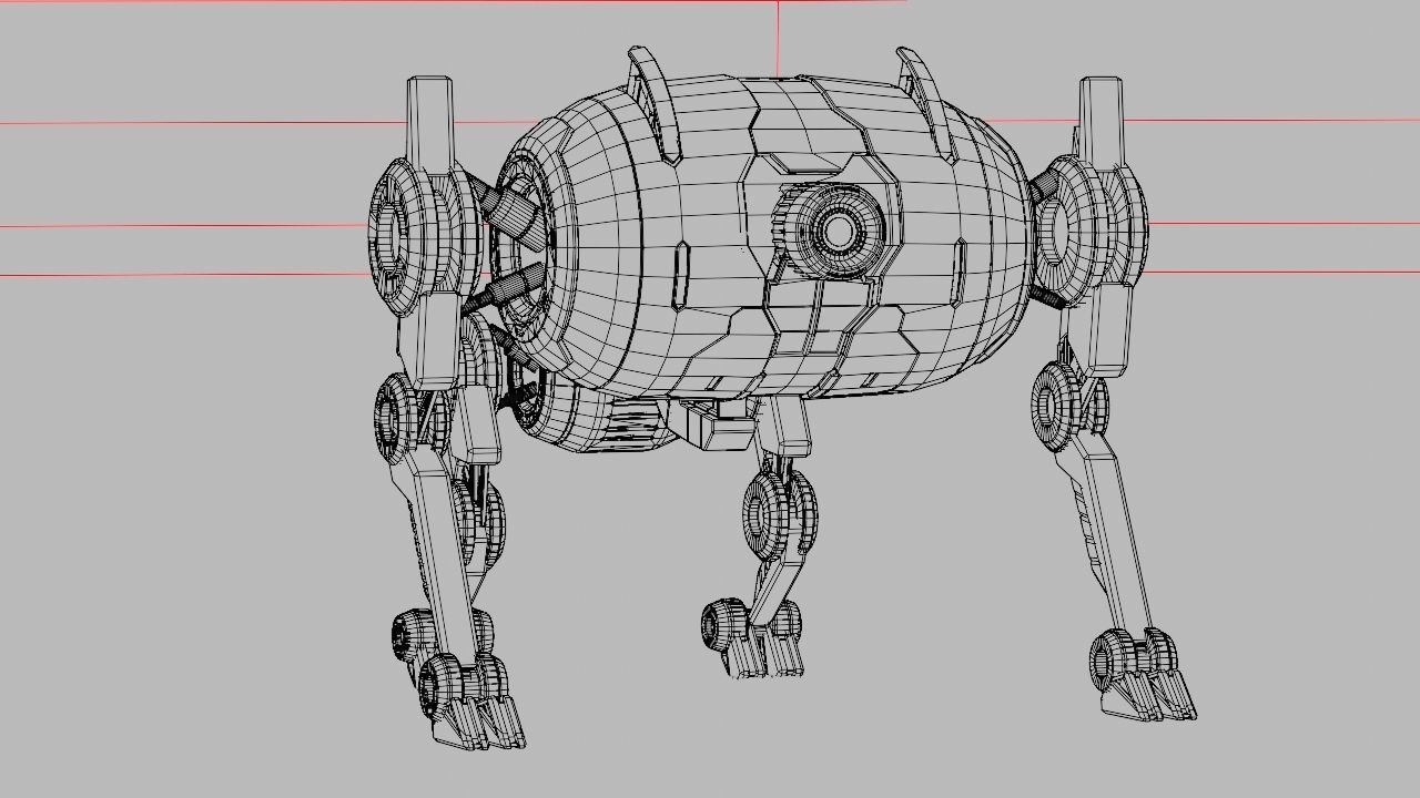 4Leg bot Rigged 3D model rigged | CGTrader