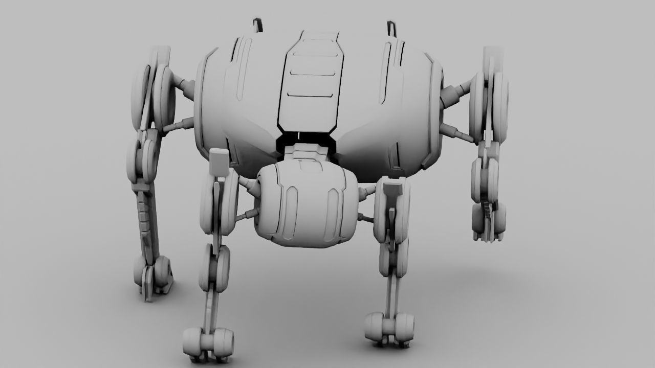 4Leg bot Rigged 3D model rigged | CGTrader