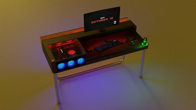 Gaming Desk free 3D model animated | CGTrader