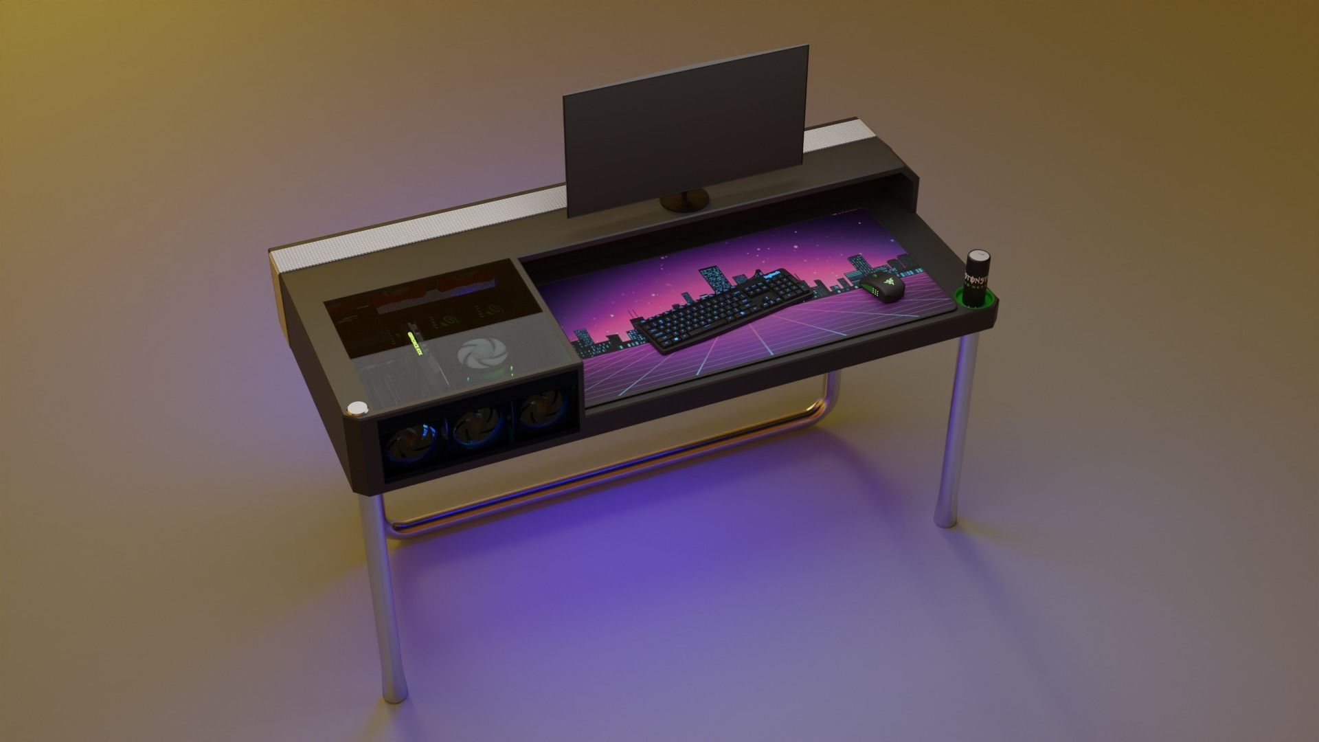 Gaming Desk free 3D model animated | CGTrader