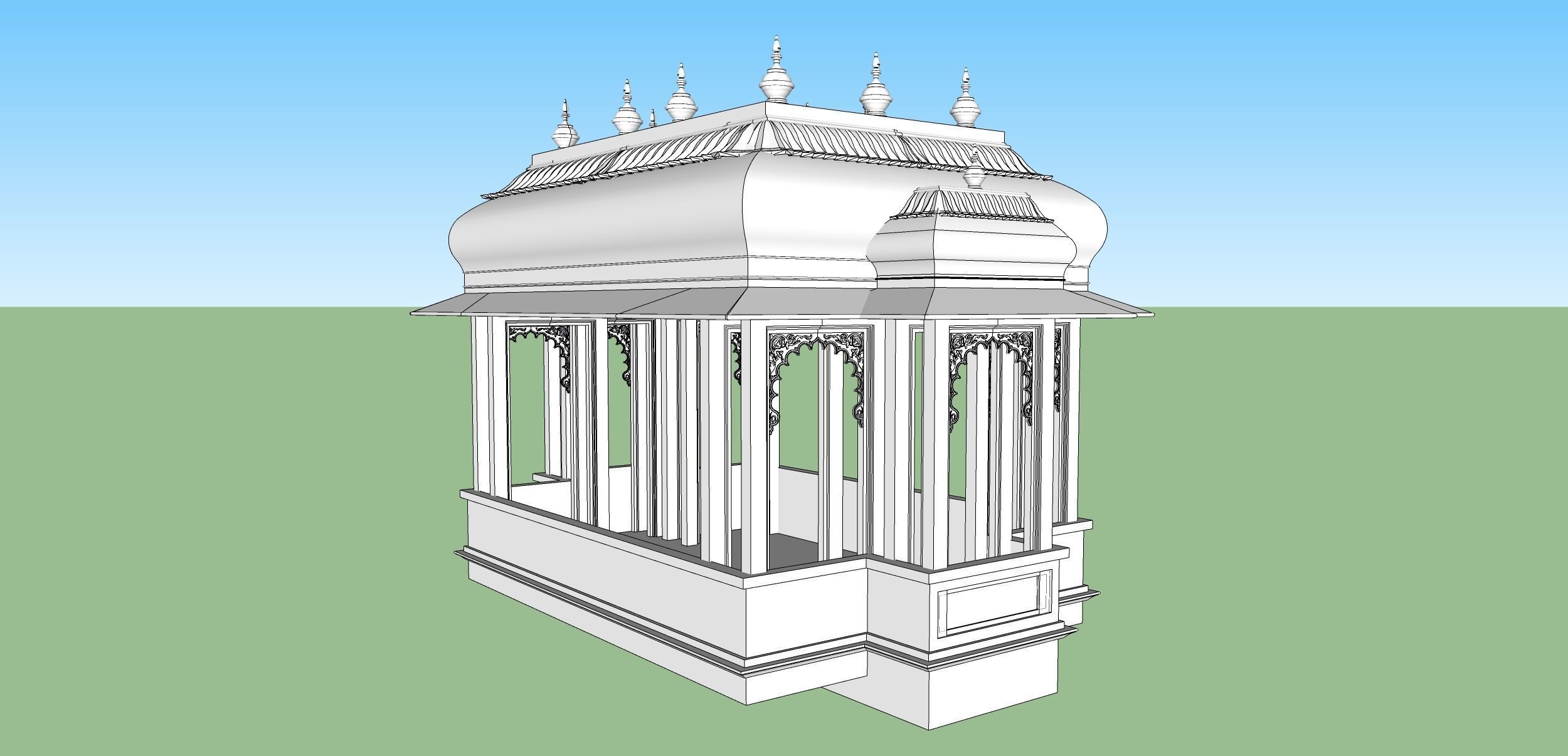 3D model indian jodhpuri stone chatri temple VR / AR / low-poly | CGTrader