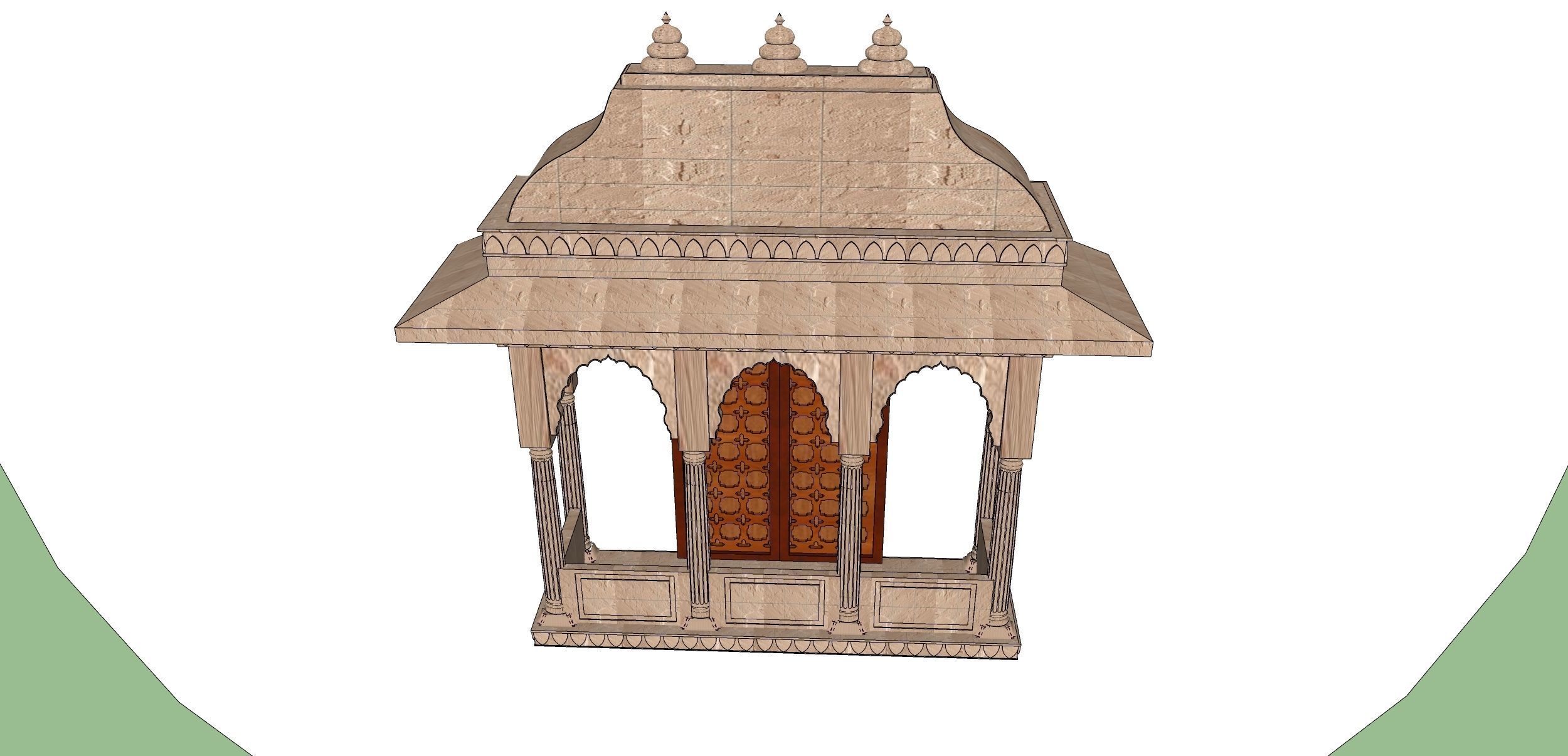3D model indian jodhpuri stone jharokha window VR / AR / low-poly ...