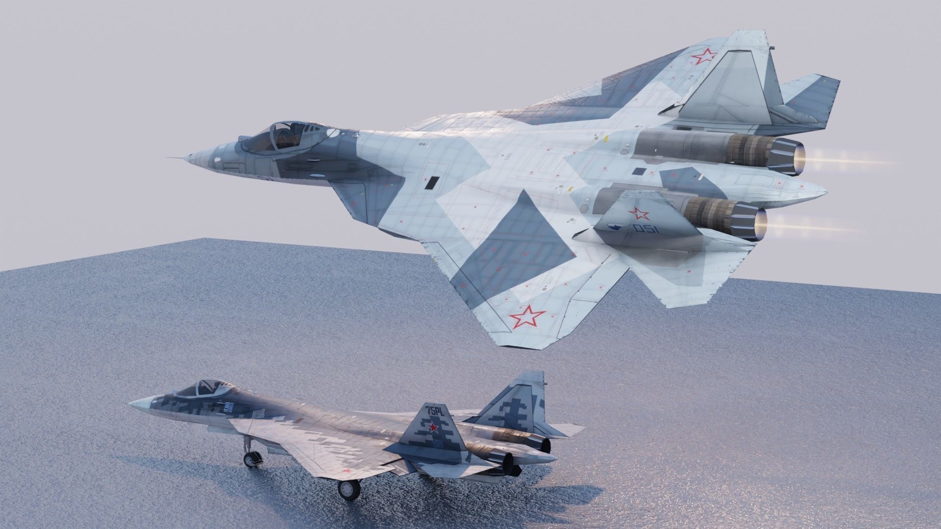 3D model Sukhoi SU-57 Felon VR / AR / low-poly | CGTrader