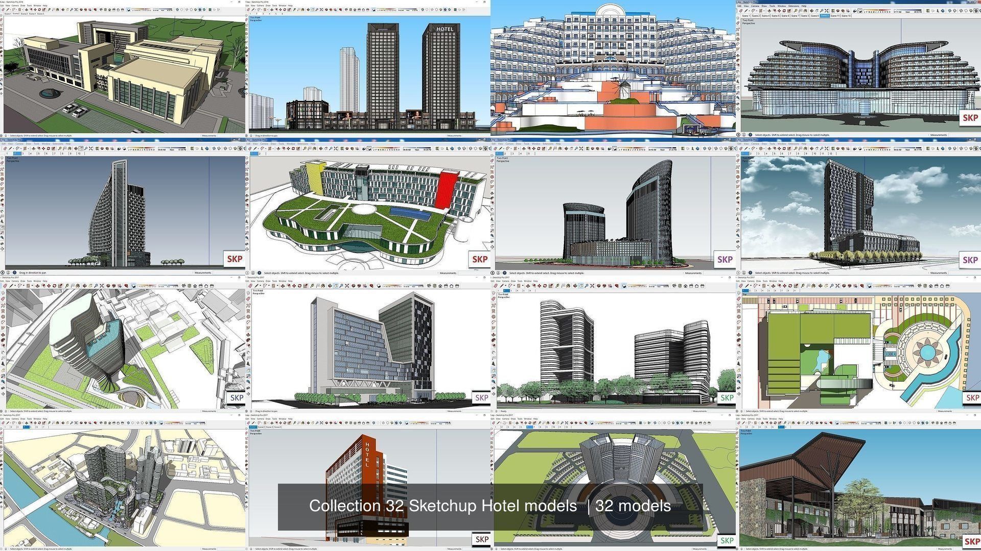 Collection 32 Sketchup Hotel models | CGTrader