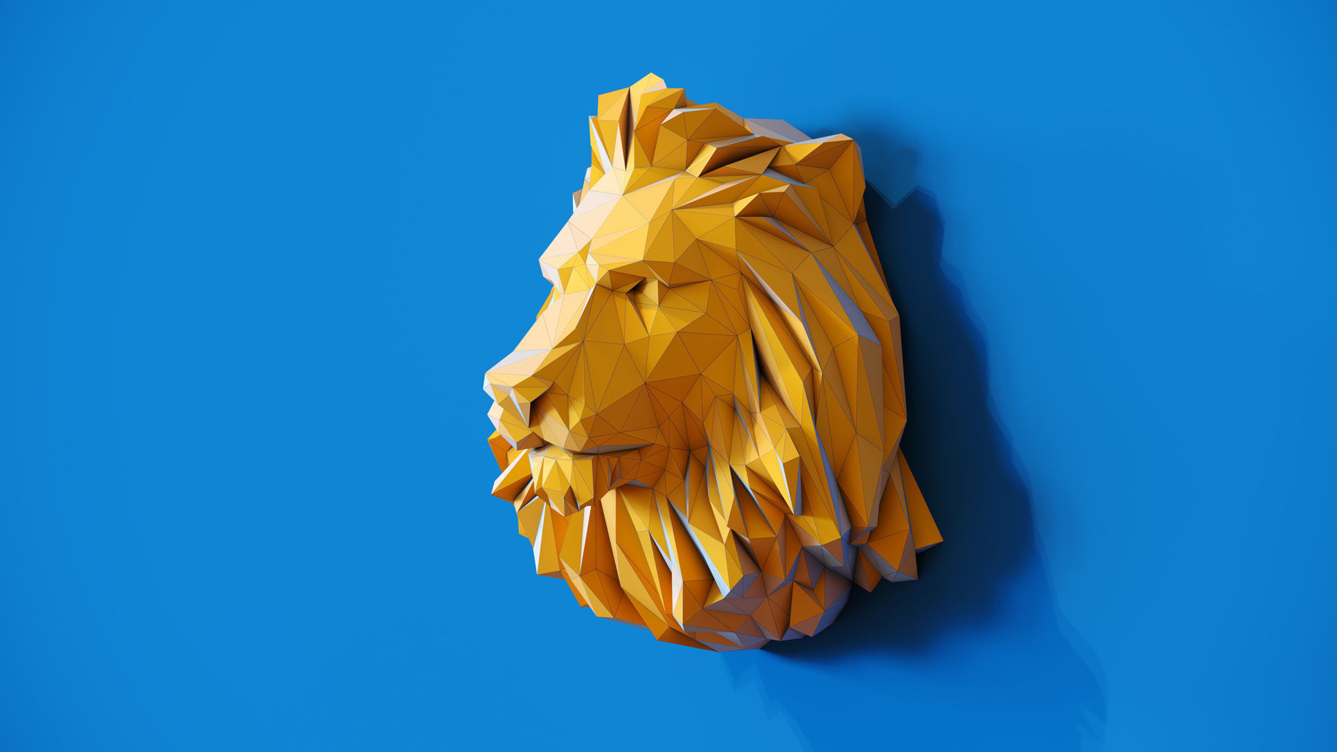 Low poly Lion Head Pendant Papercraft 3D model 3D printable | CGTrader