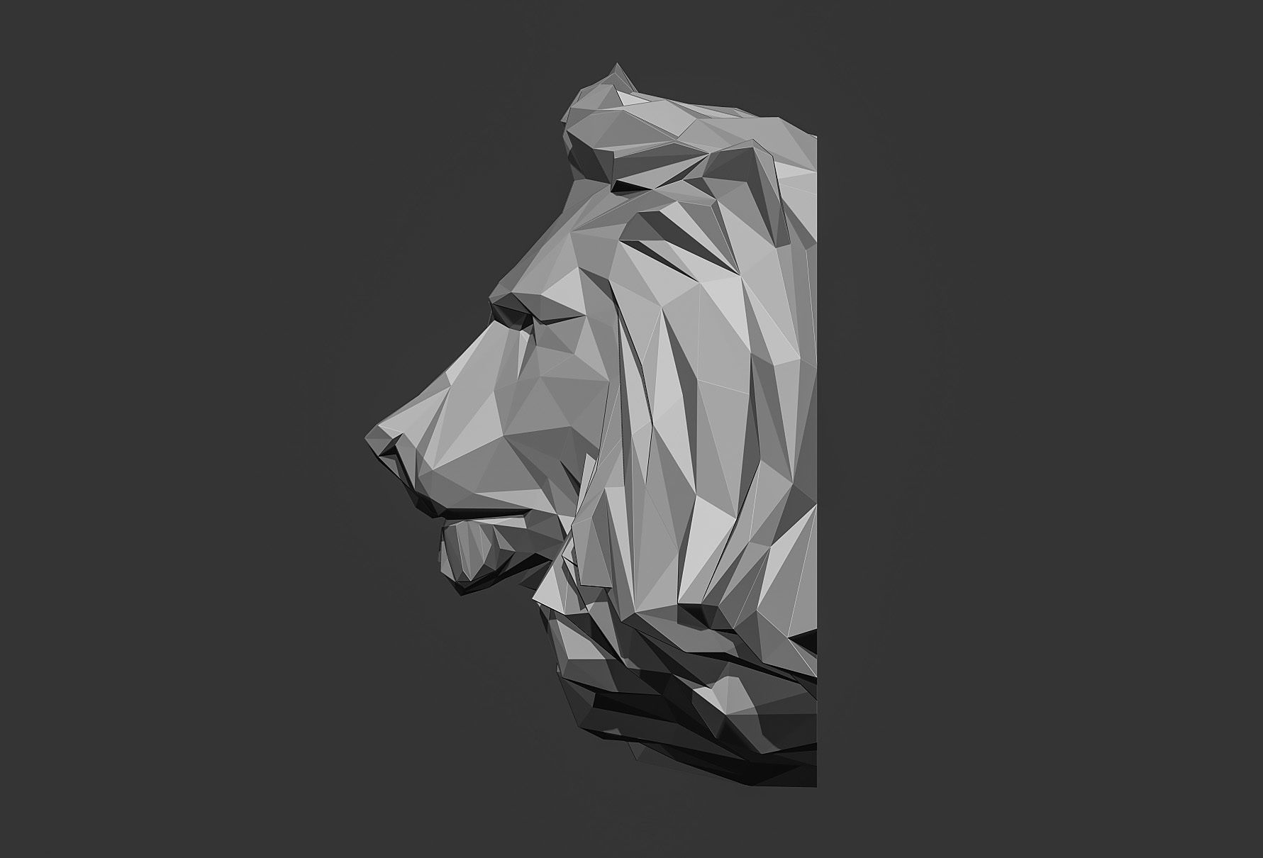 Low poly Lion Head Pendant Papercraft 3D model 3D printable | CGTrader