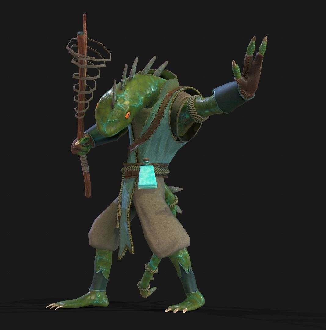 3D model lizardmage lizard VR / AR / low-poly | CGTrader