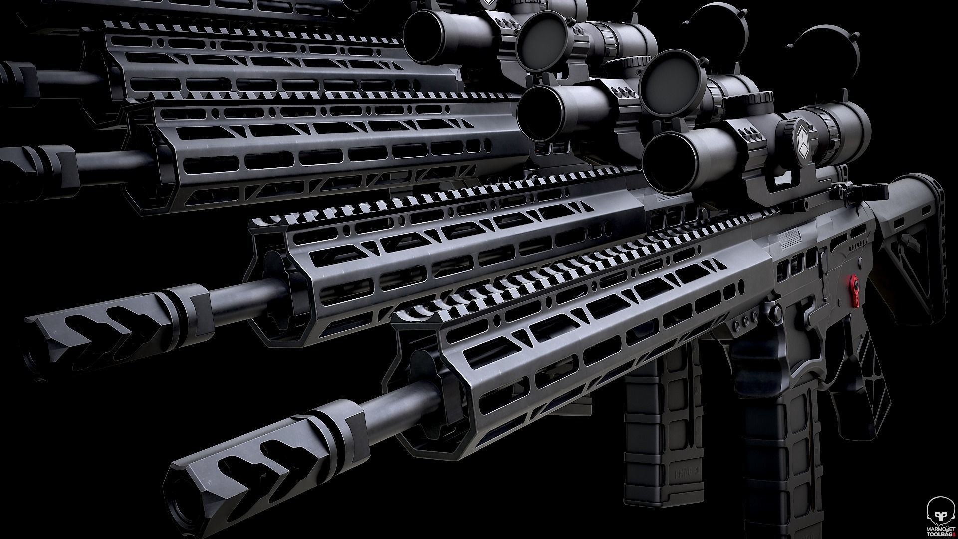 3D model M4 Skeletonized F1 Firearms VR / AR / low-poly | CGTrader