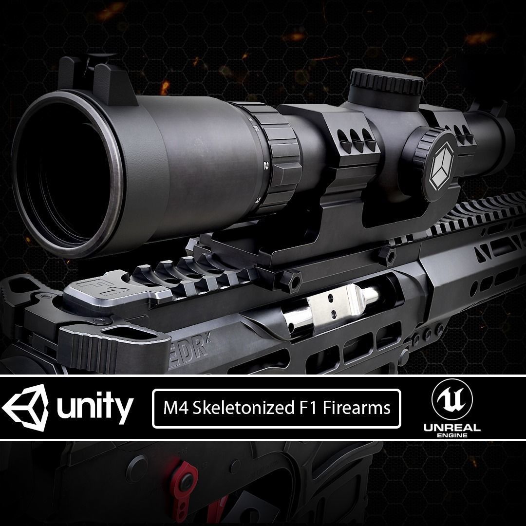 3D model M4 Skeletonized F1 Firearms VR / AR / low-poly | CGTrader