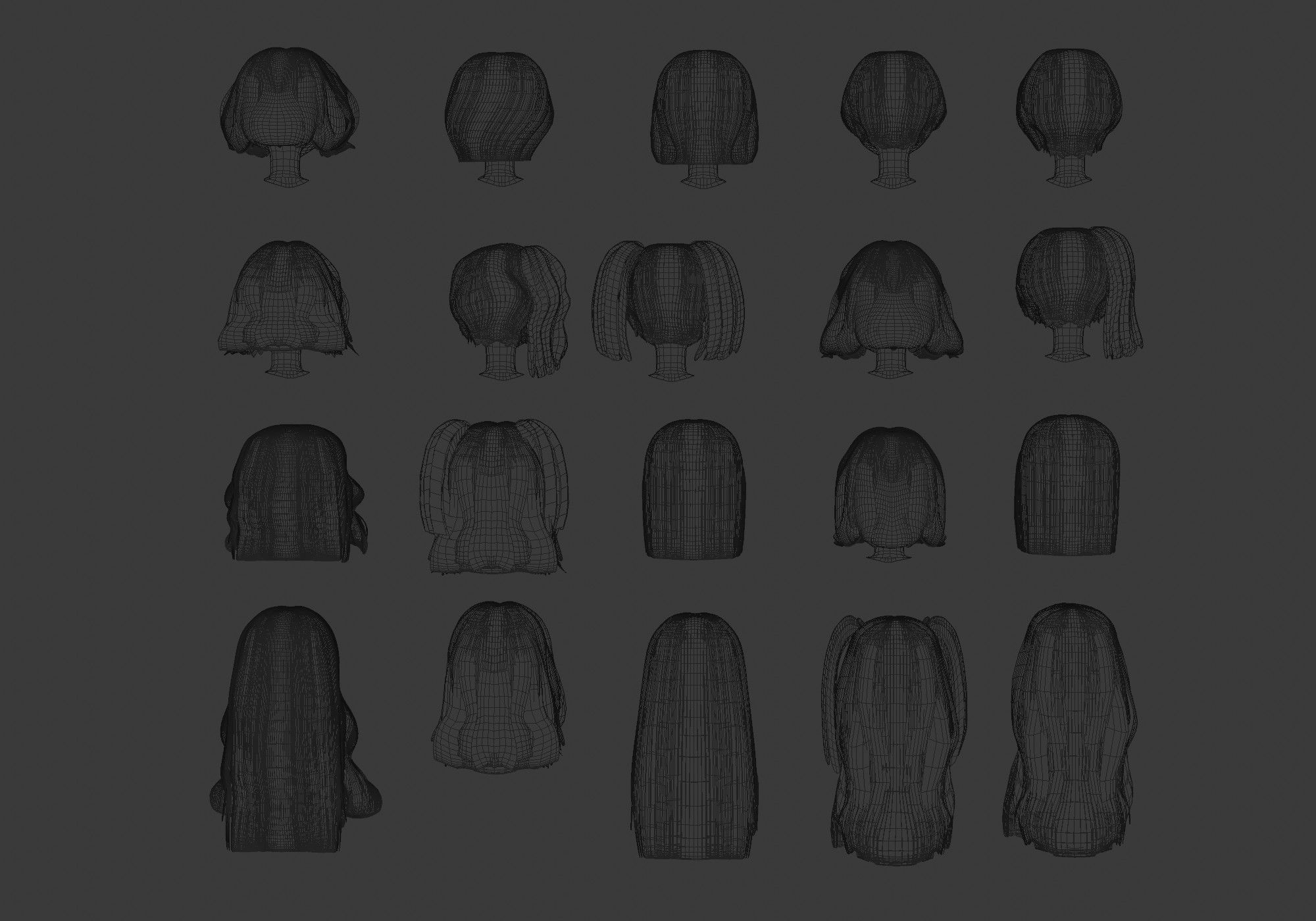 20 hairstyles collection 3D model | CGTrader