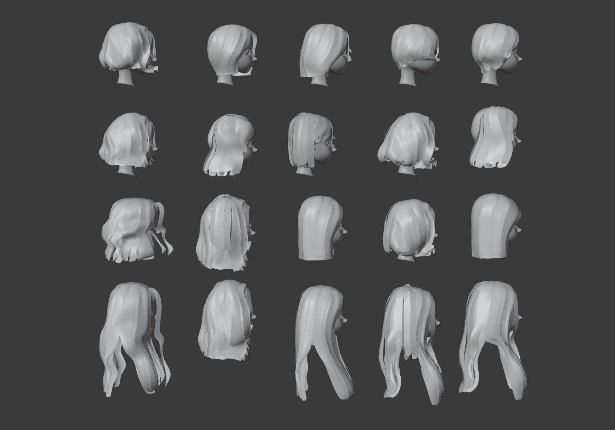 20 hairstyles collection 3D model | CGTrader