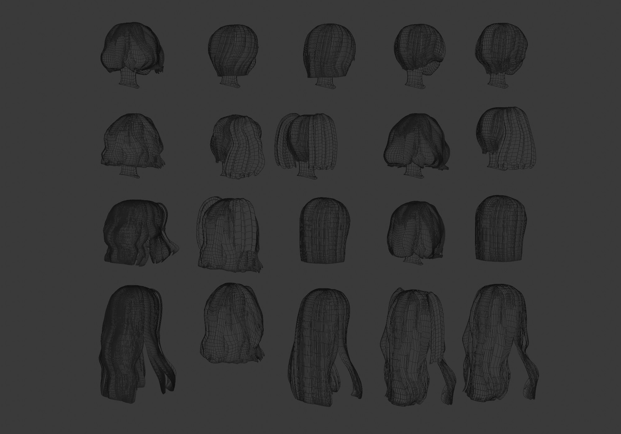 20 hairstyles collection 3D model | CGTrader