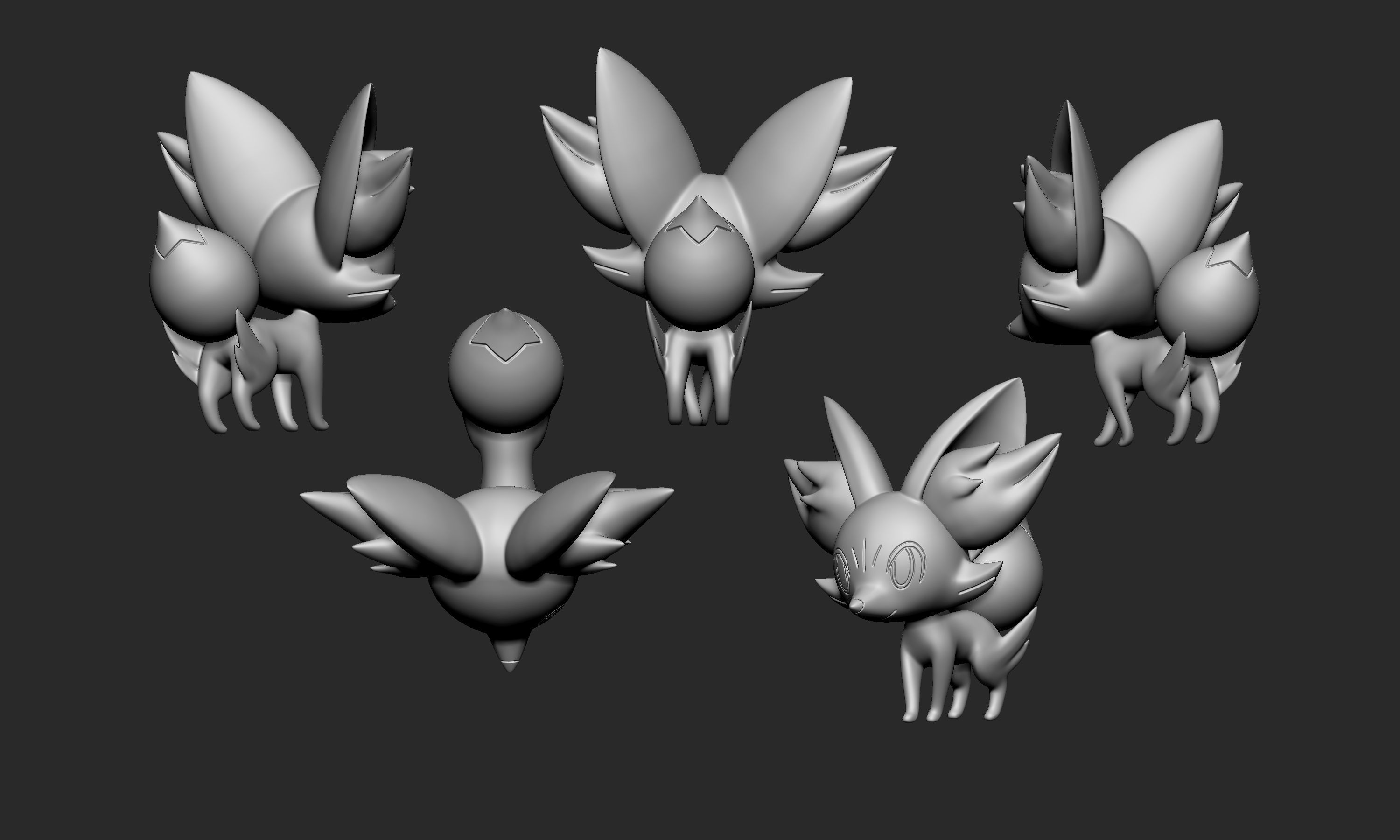 Pokemon - Fennekin Braixen and Delphox 3D model 3D printable | CGTrader