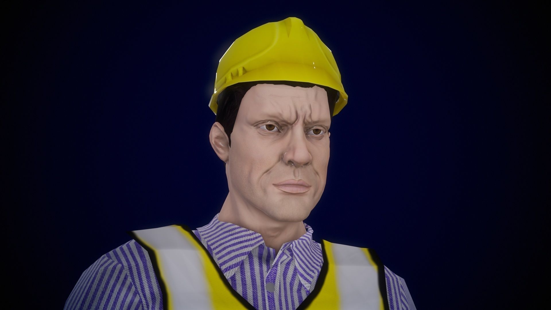 3D model Rigged Construction Worker Engineer Uniform Low Poly GameReady ...