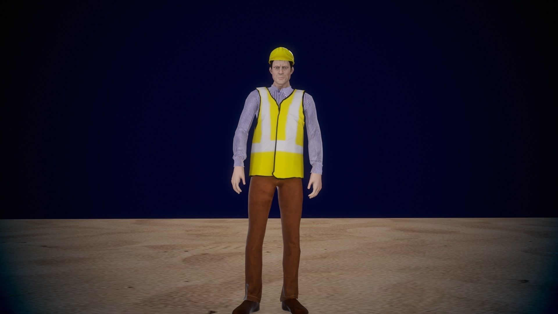 3D model Rigged Construction Worker Engineer Uniform Low Poly GameReady ...