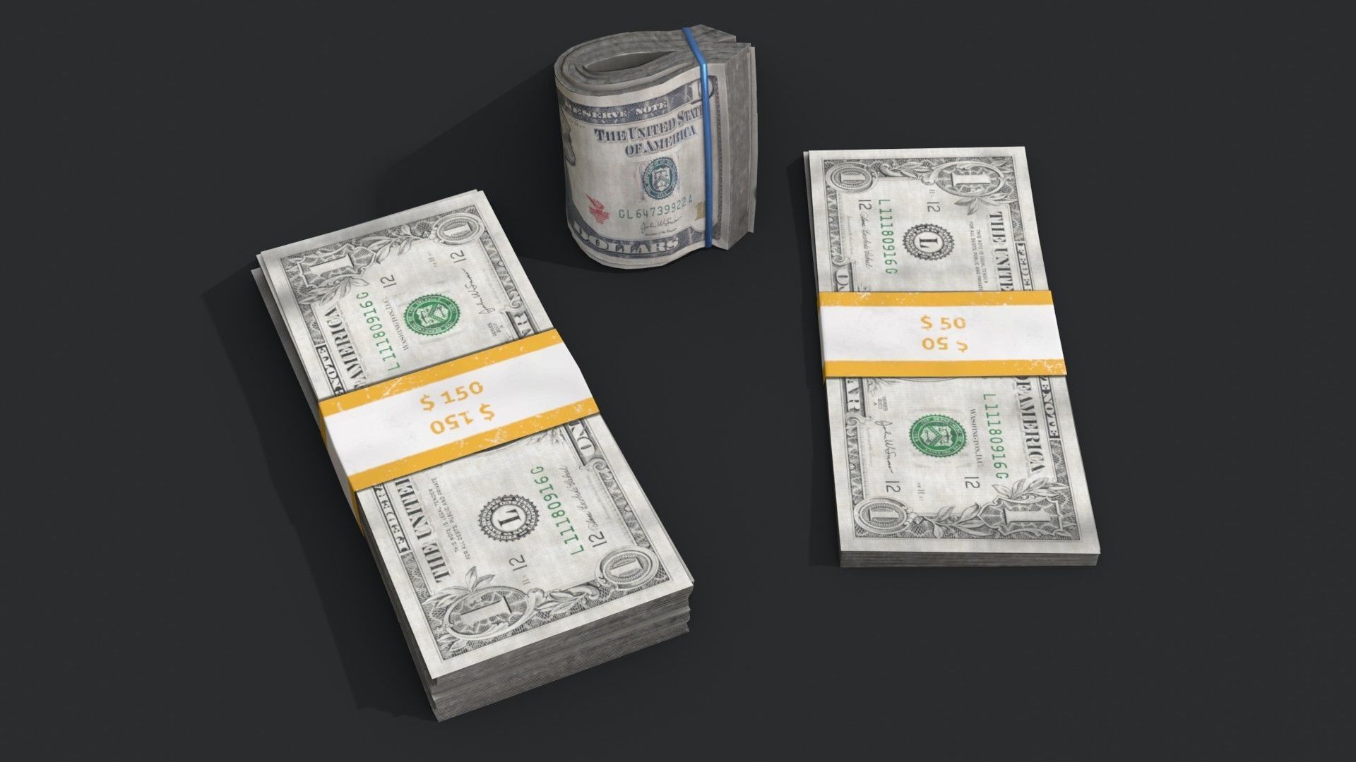 3D model Money Loot - US dollars VR / AR / low-poly | CGTrader