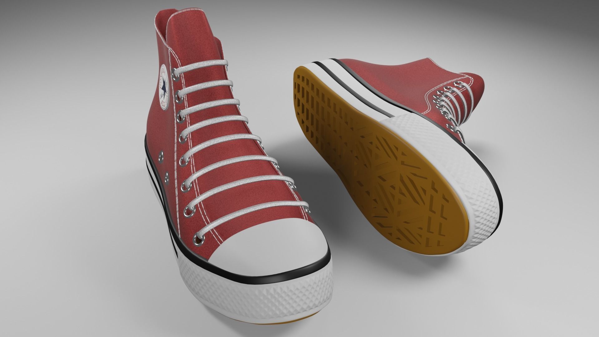 Red converse sneakers 3D model | CGTrader