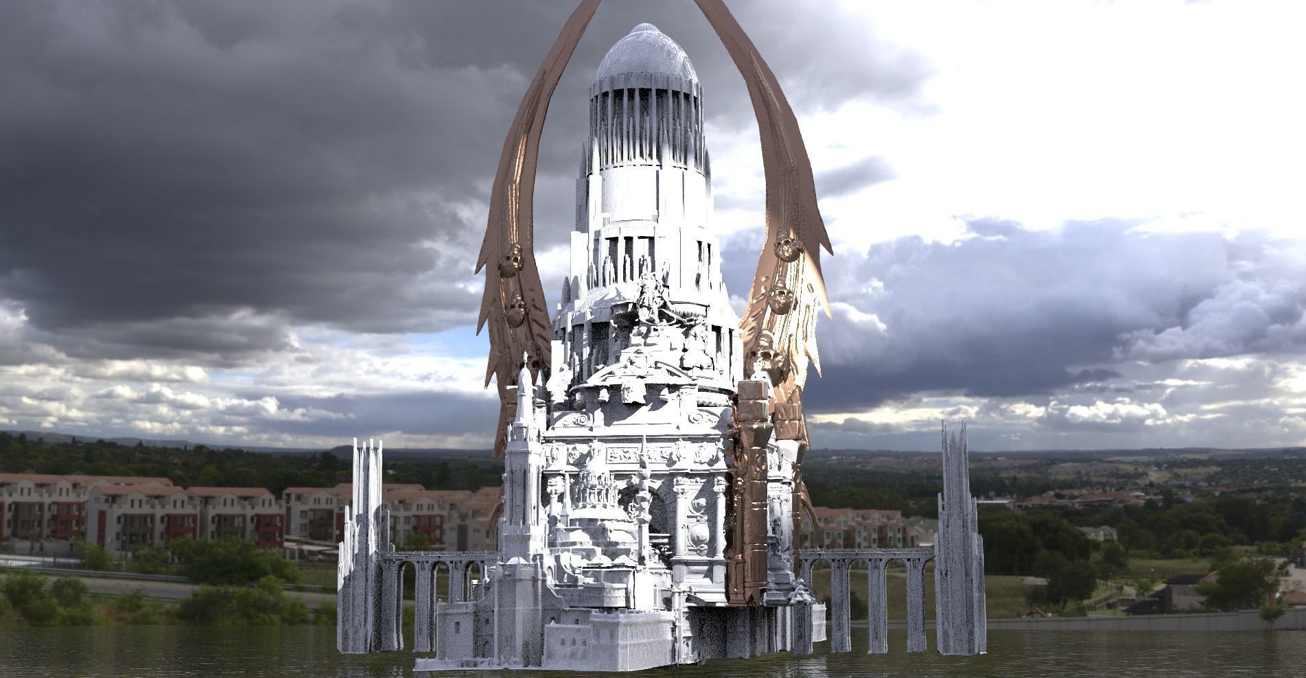 Emperors Baroque ancients stone temple 5 3D model | CGTrader