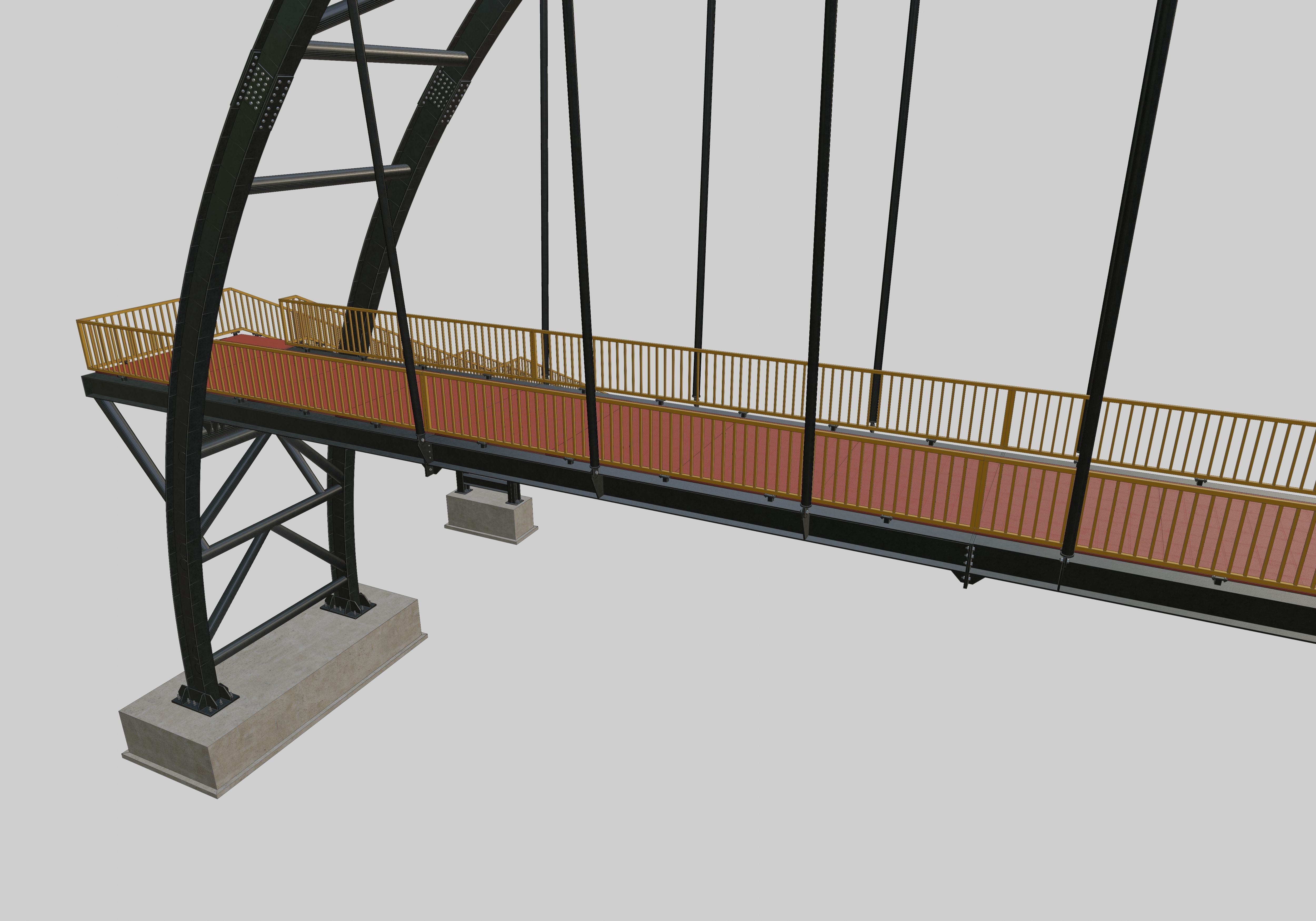 Steel Pedestrian Bridge-Arch Column Type-29 3D model | CGTrader
