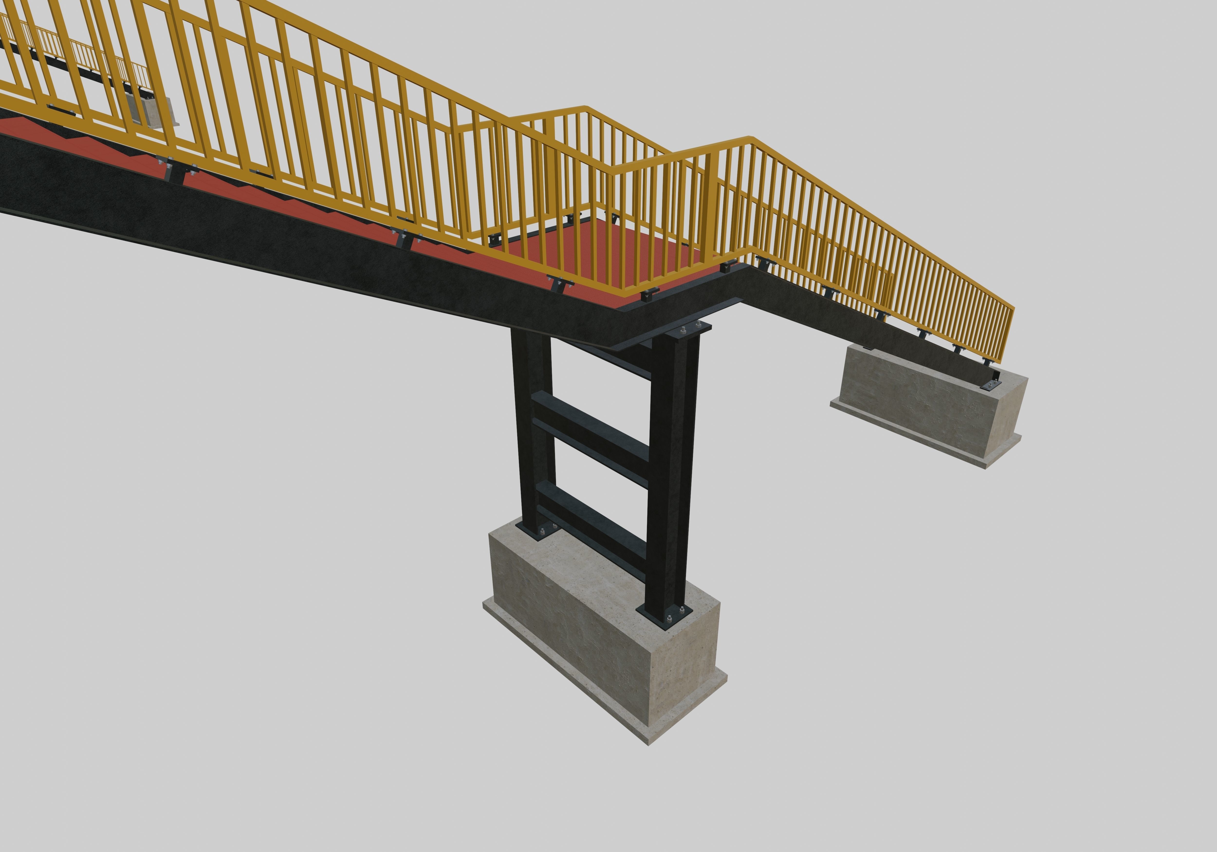Steel Pedestrian Bridge-Arch Column Type-29 3D model | CGTrader