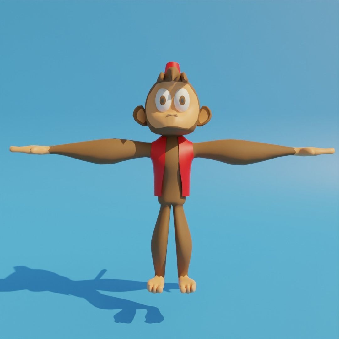 Low Poly Monkey free 3D model rigged | CGTrader