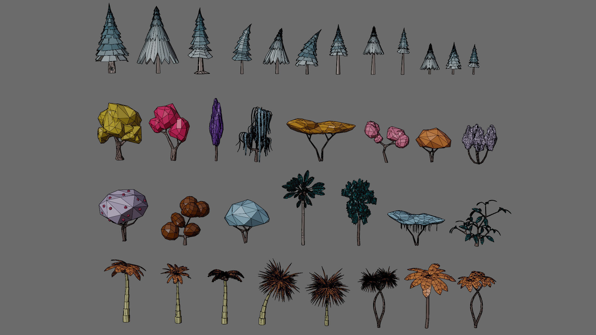 3D model Cartoon vegetation VR / AR / low-poly | CGTrader