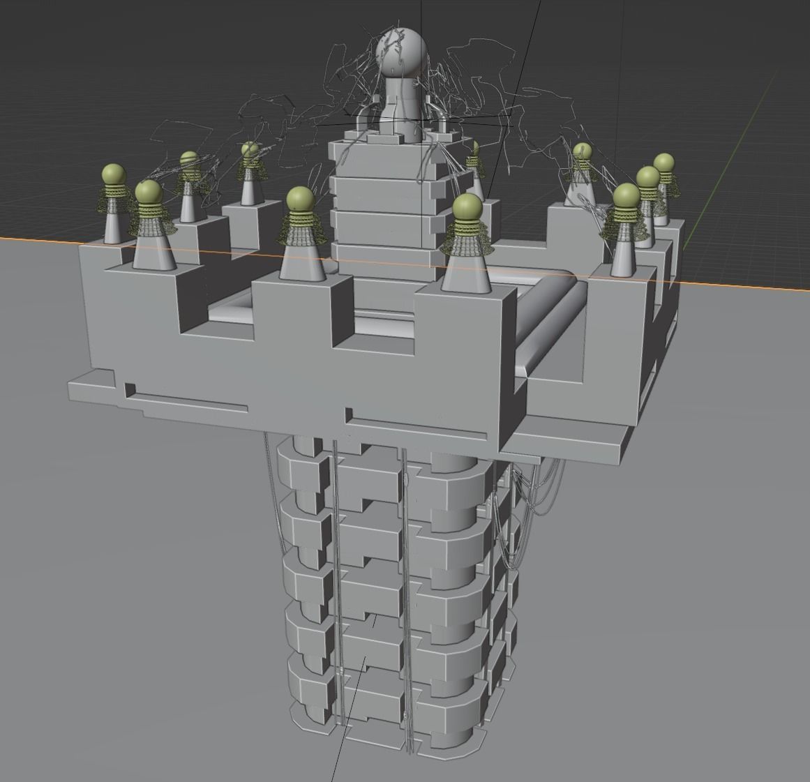 Scifi Tower with lightning custom tesla coil 3D model animated | CGTrader