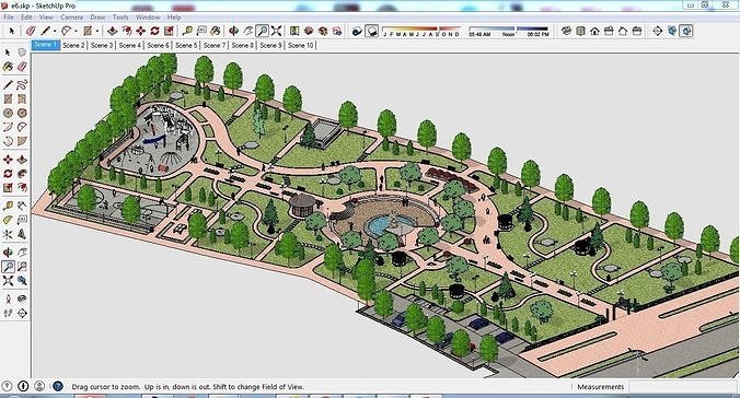 Sketchup Landscape Park E6 free 3D model | CGTrader