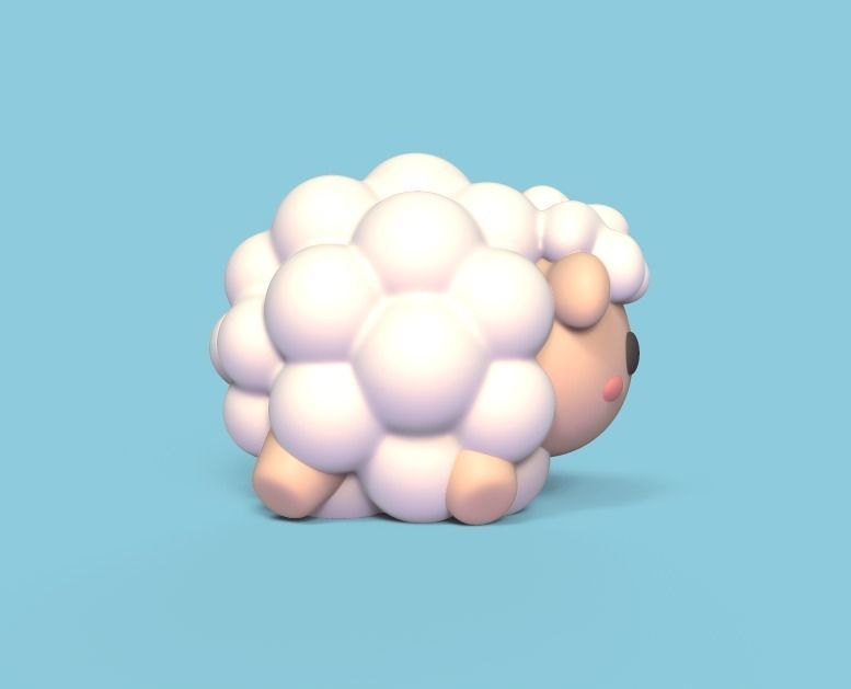 Round Sheep 3D model 3D printable | CGTrader